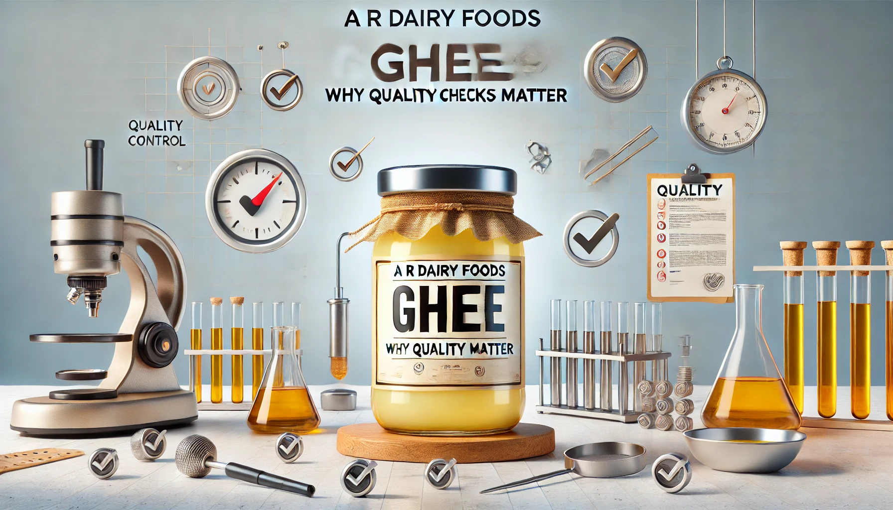Image Of Pure Ghee In A Jar With A Spoon, Symbolizing The High-quality ...
